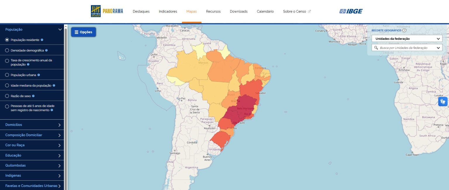 Baixar dados do censo demográfico 2022 do IBGE - Geoaplicada